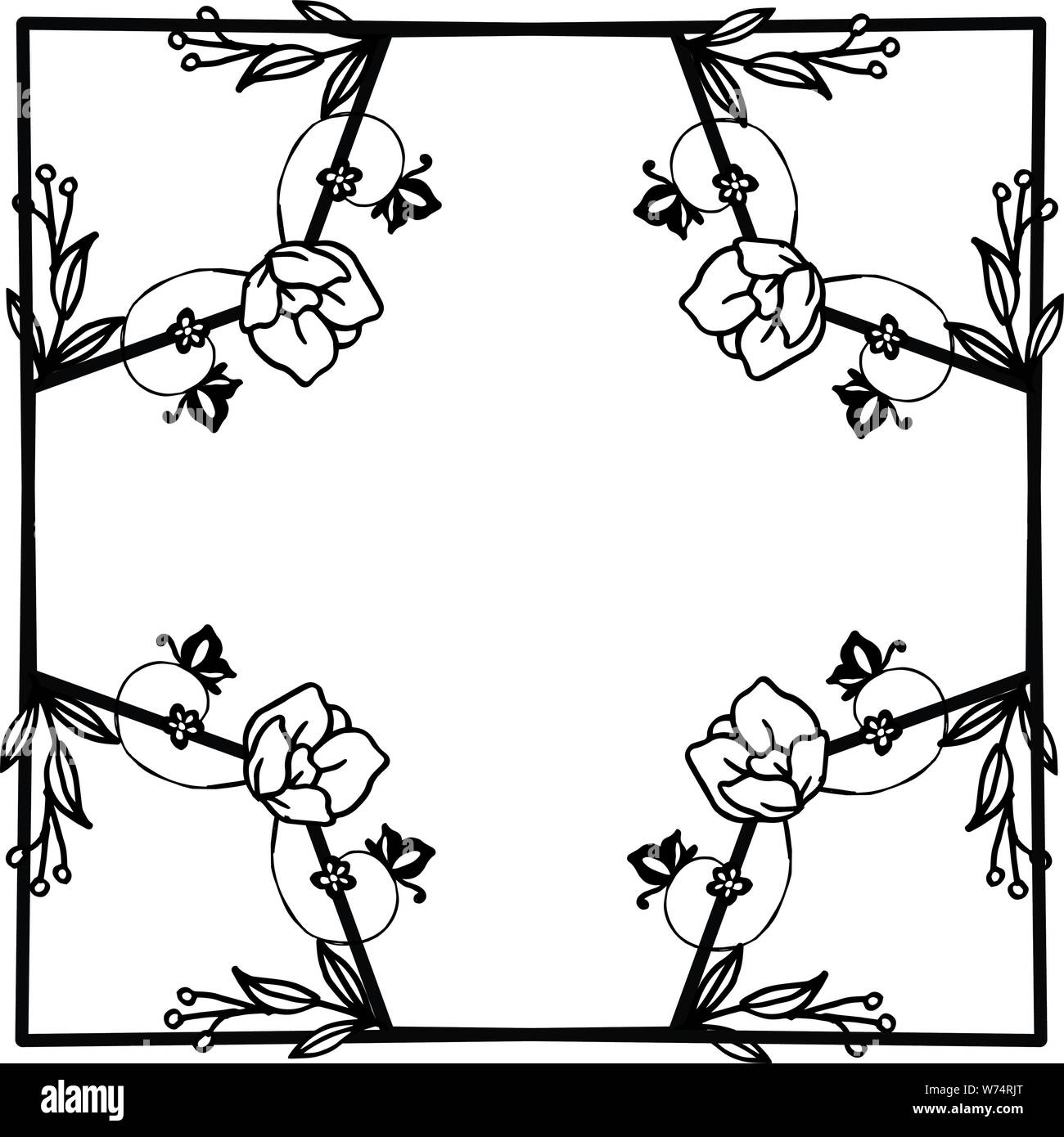 Motif floral frame, ornamental decorative element design, for various ...