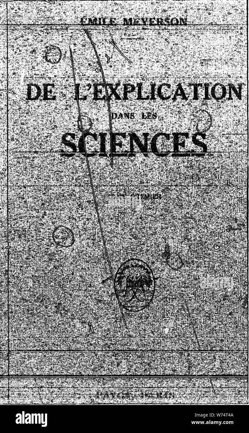 De l'explication dans les sciences I, 001 Stock Photo - Alamy