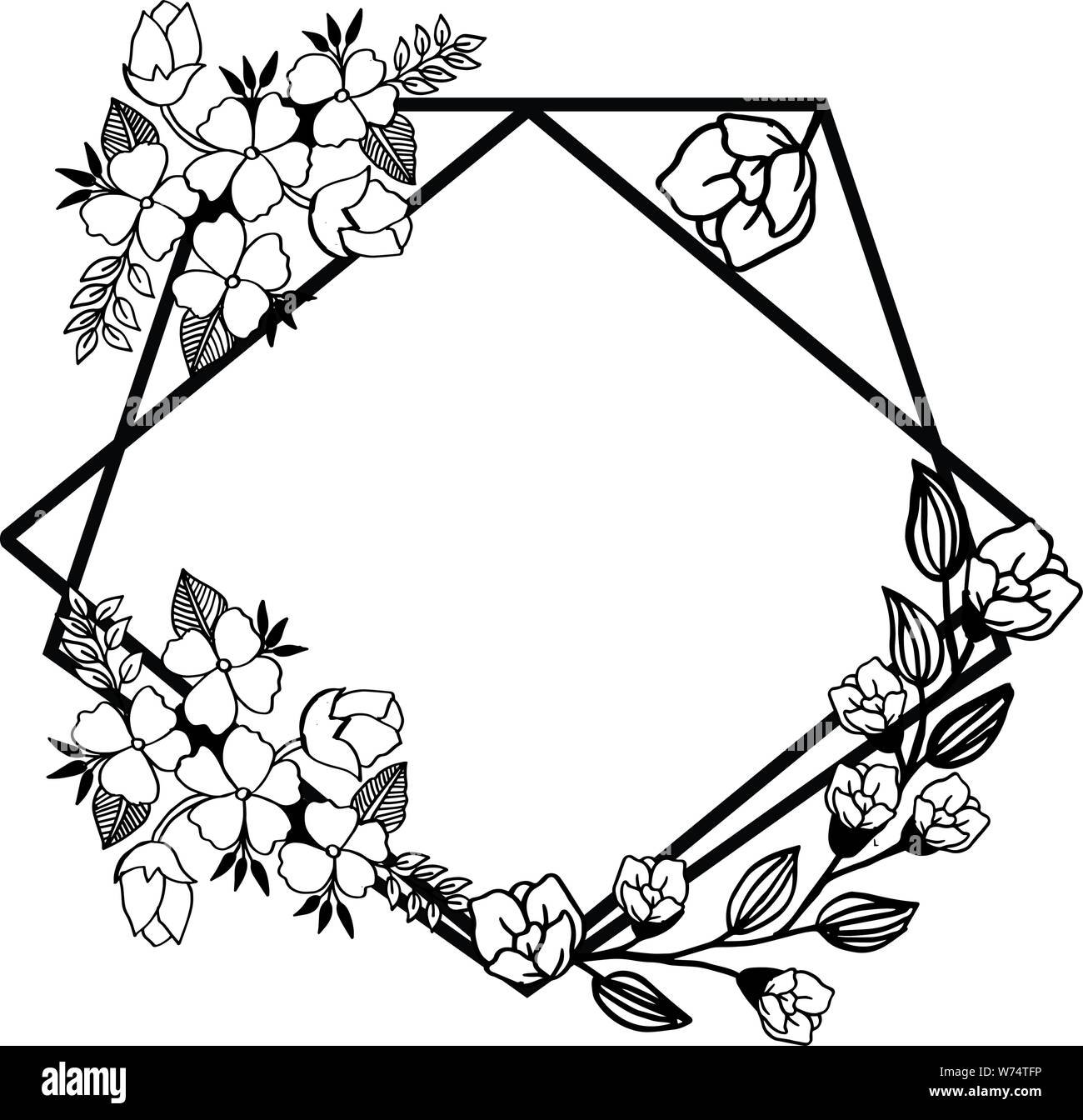 Beautiful flower frame blooms, for banner, poster, and various of card ...