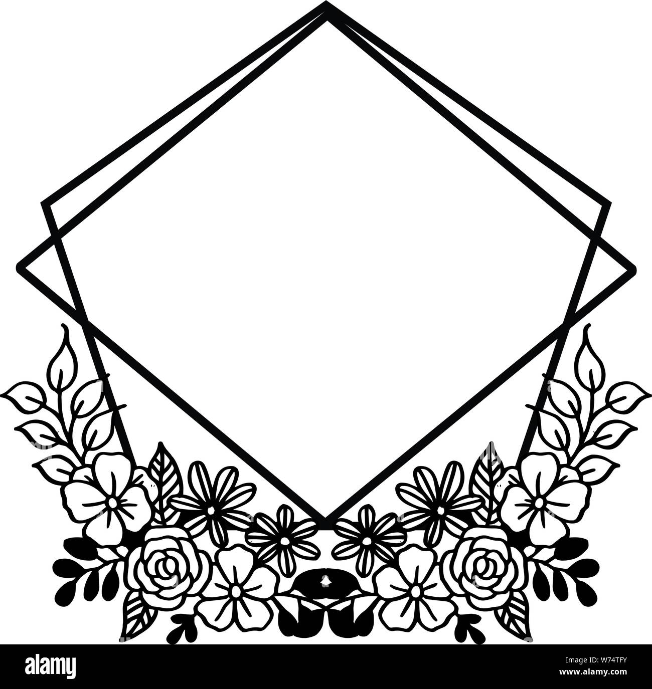 Beautiful flower frame blooms, for banner, poster, and various of card ...