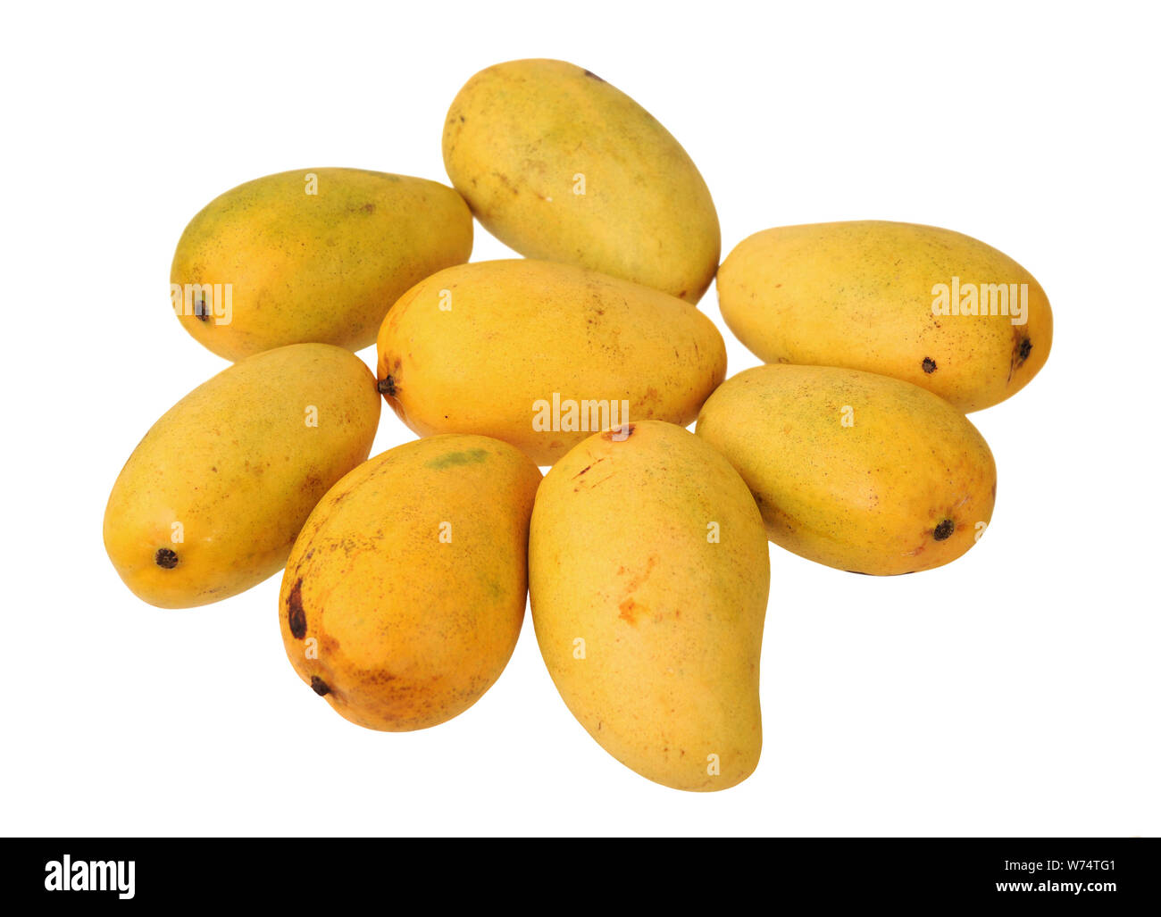 eight mangoes isolated on white Stock Photo - Alamy