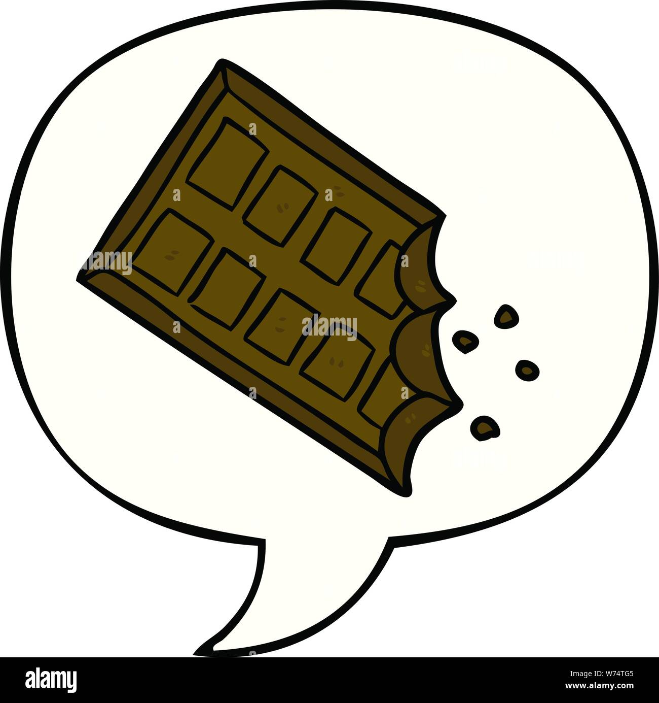 cartoon bar of chocolate with speech bubble Stock Vector Image & Art ...