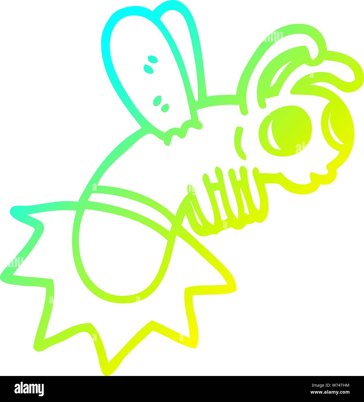 cold gradient line drawing of a cartoon glow bug Stock Vector Image ...