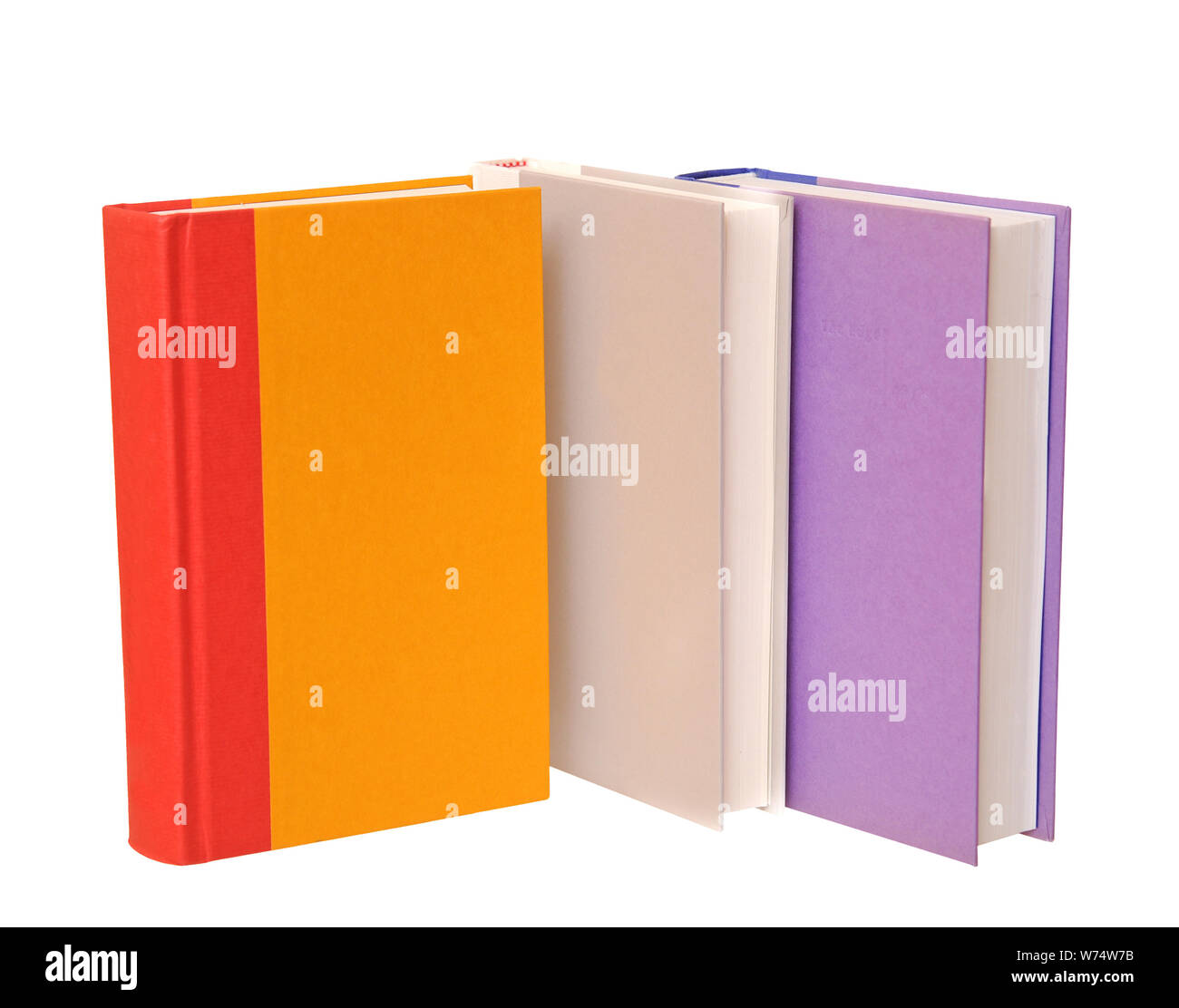 three books isolated on white background Stock Photo - Alamy