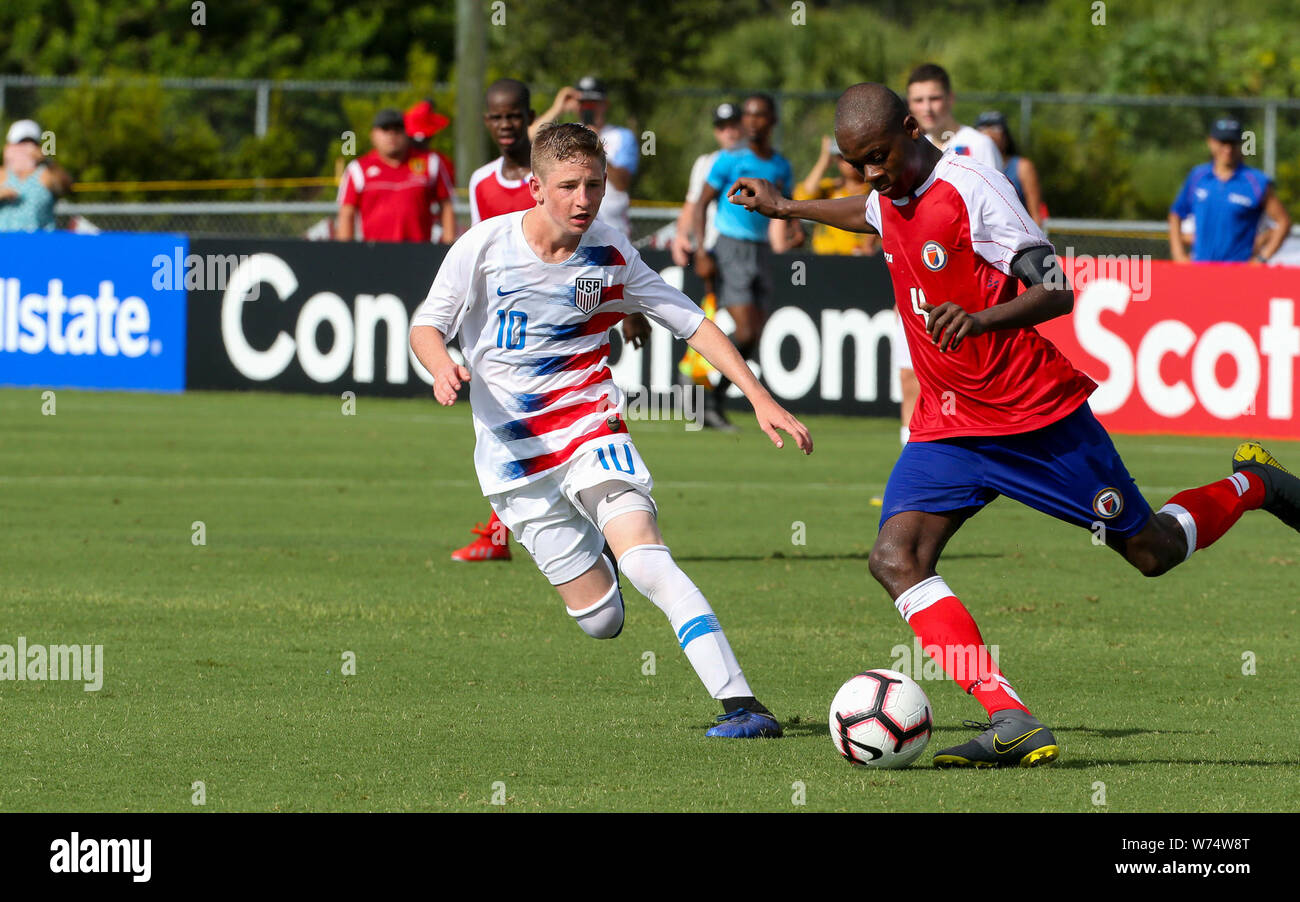 Bradenton, United States. 04th Aug, 2019. Team USA midfielder Evan ...