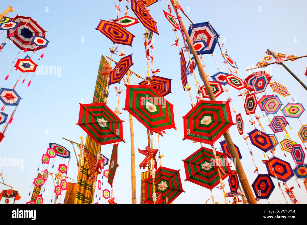 photo of colorful tung flag as background Stock Photo - Alamy