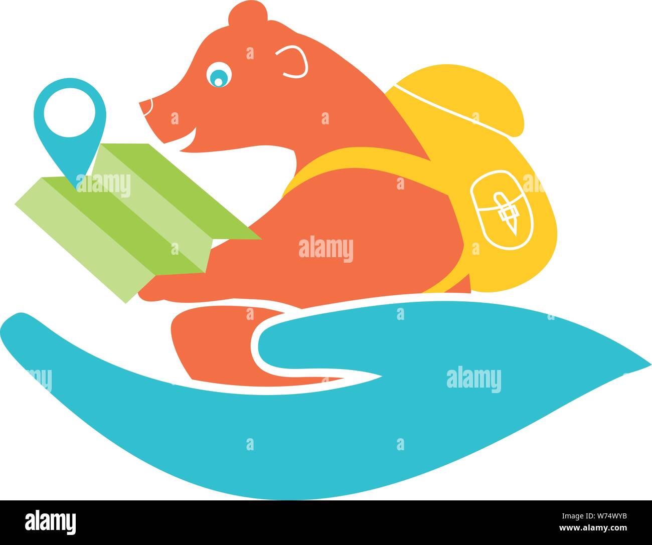 Animal world funny cartoon map hi-res stock photography and images - Alamy