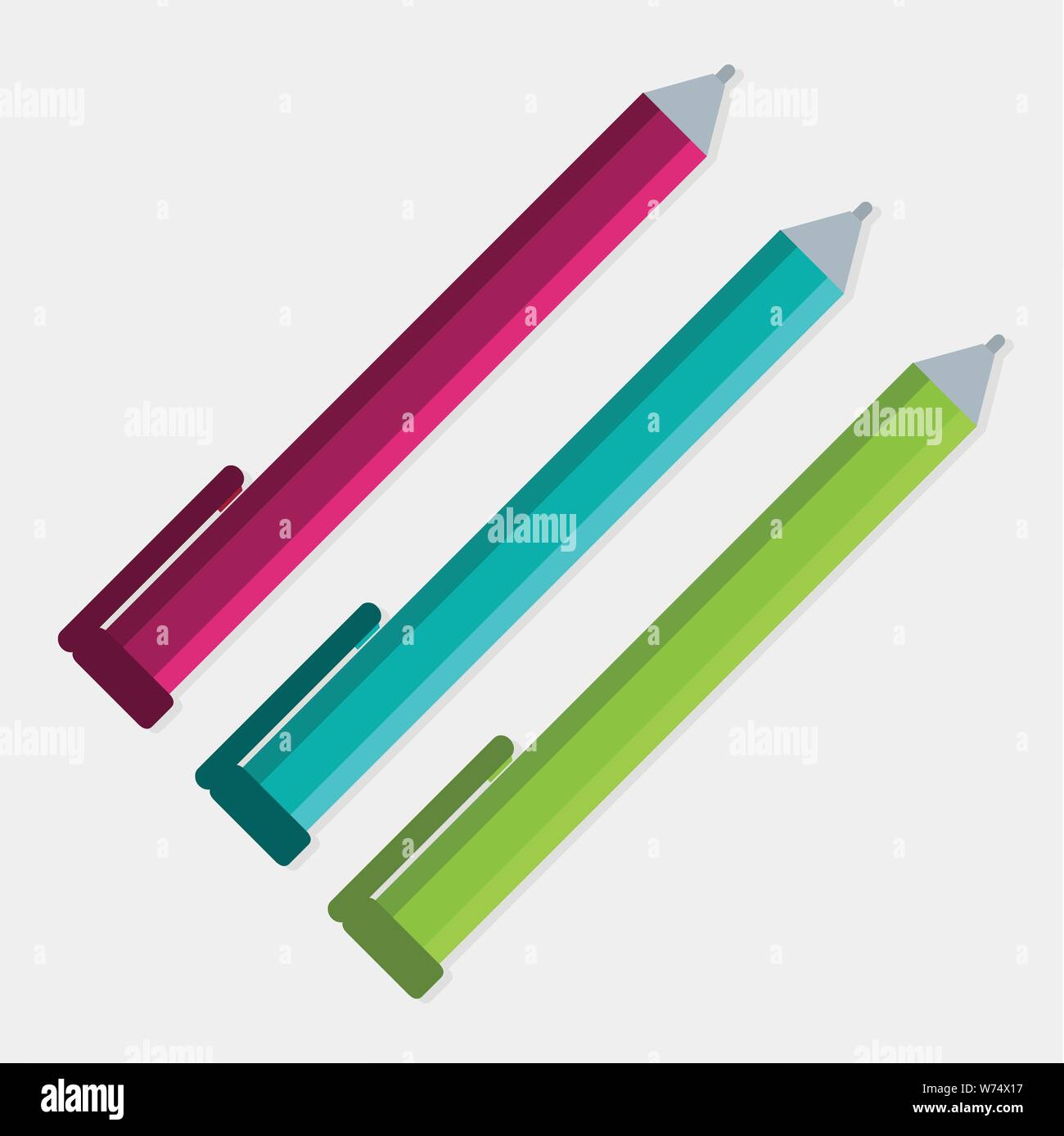 colorful pen vector illustration Stock Vector Image & Art - Alamy