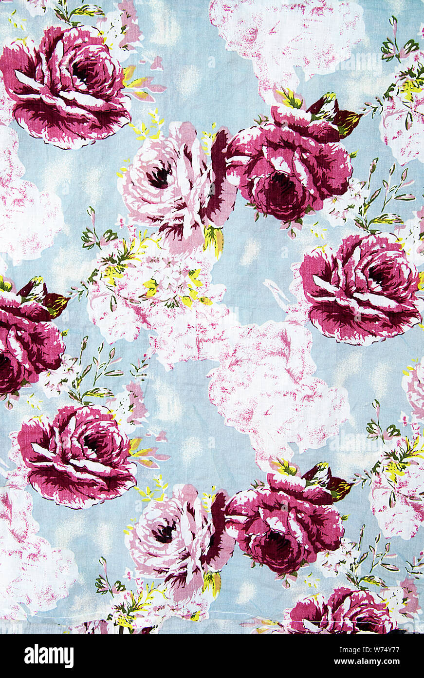 Rose design Seamless pattern on fabric as background Stock Photo - Alamy