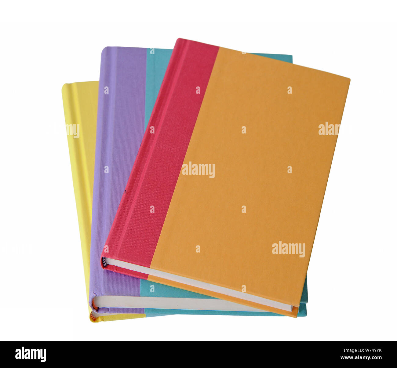 three books isolated on white background Stock Photo - Alamy