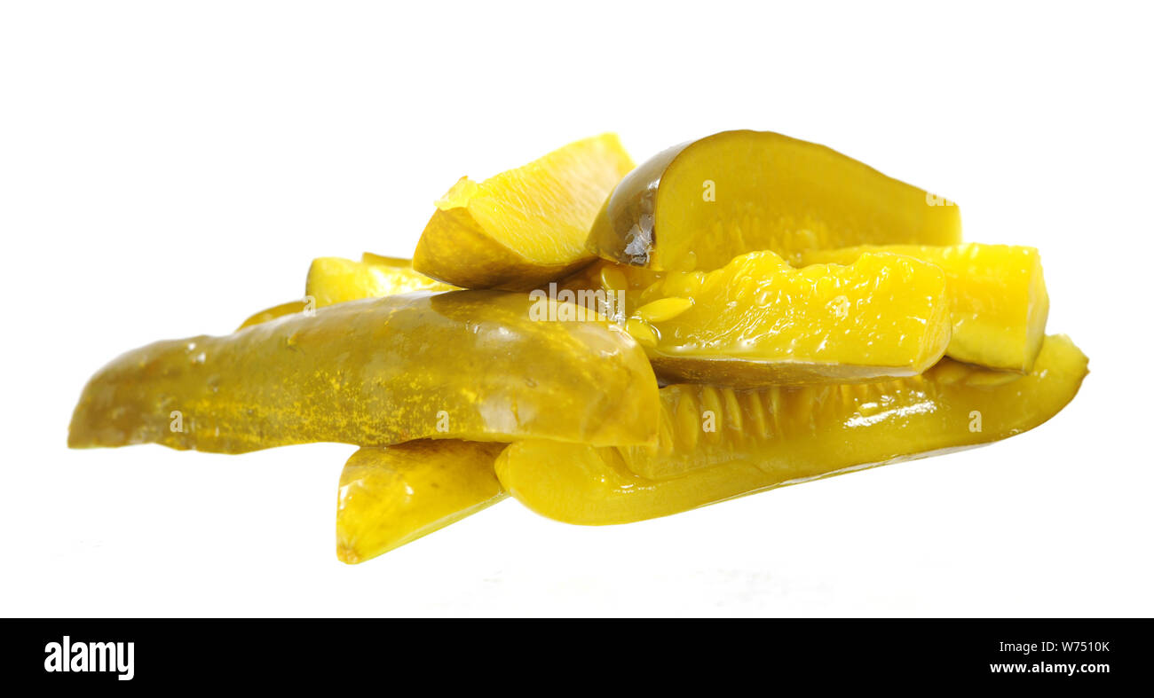 slice salt pickle isolated on white Stock Photo - Alamy