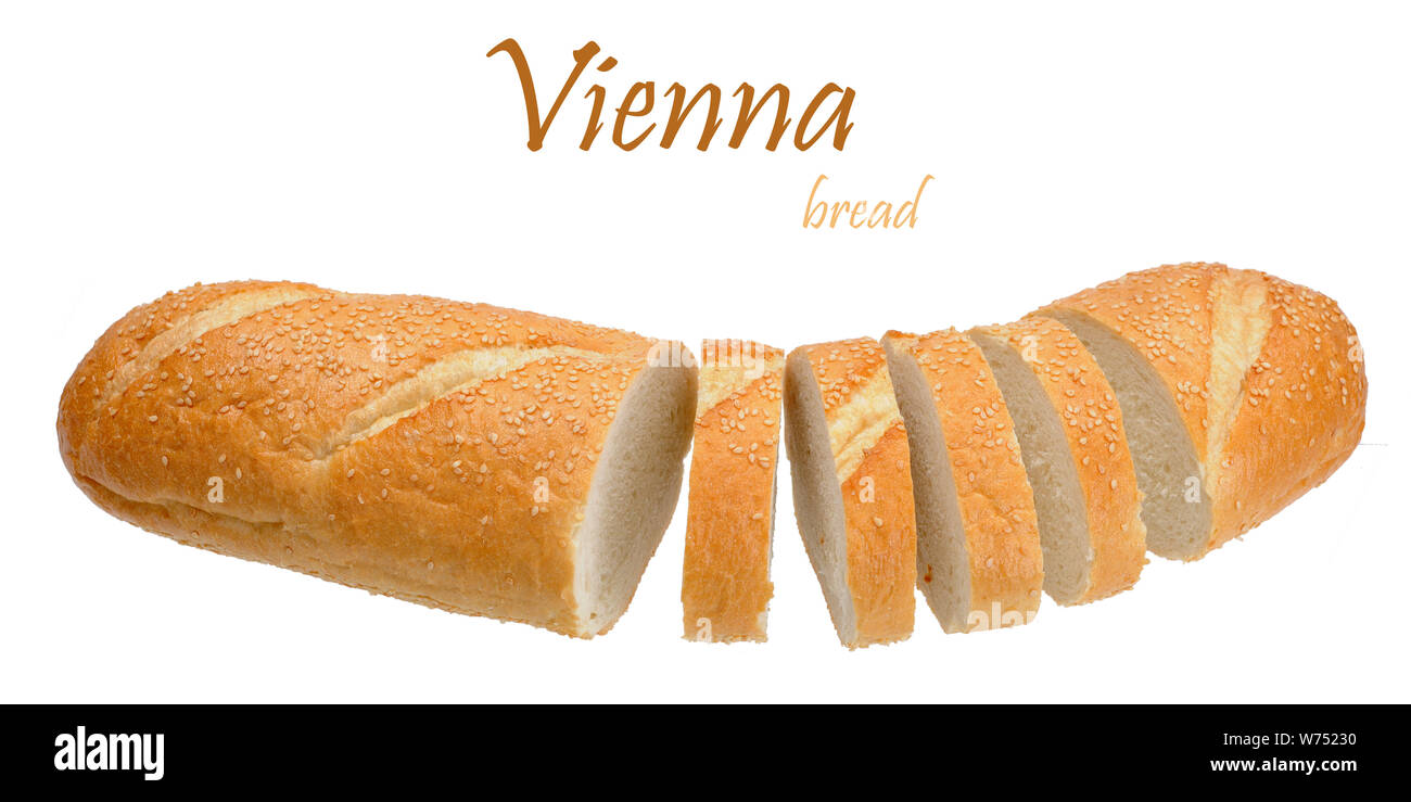 Vienna bread slice isolated on white Stock Photo - Alamy