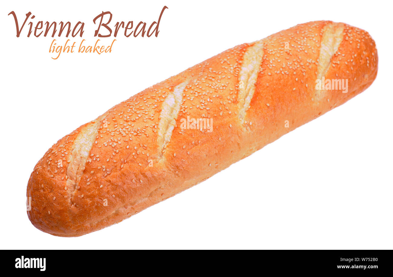 light baked Vienna bread isolated on white Stock Photo - Alamy