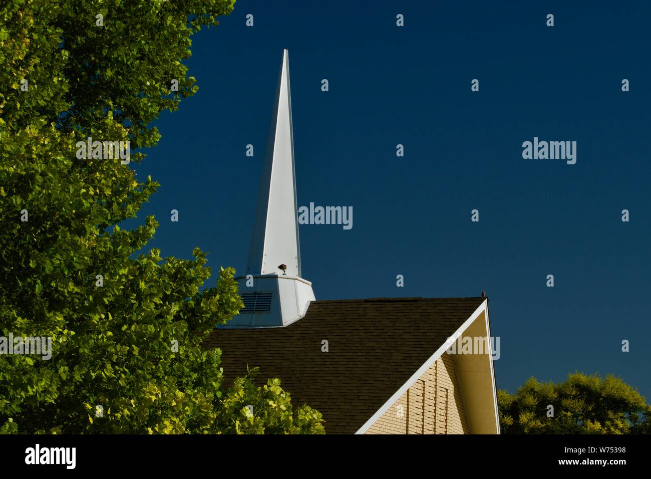 Simple white bell tower church hi-res stock photography and images - Alamy