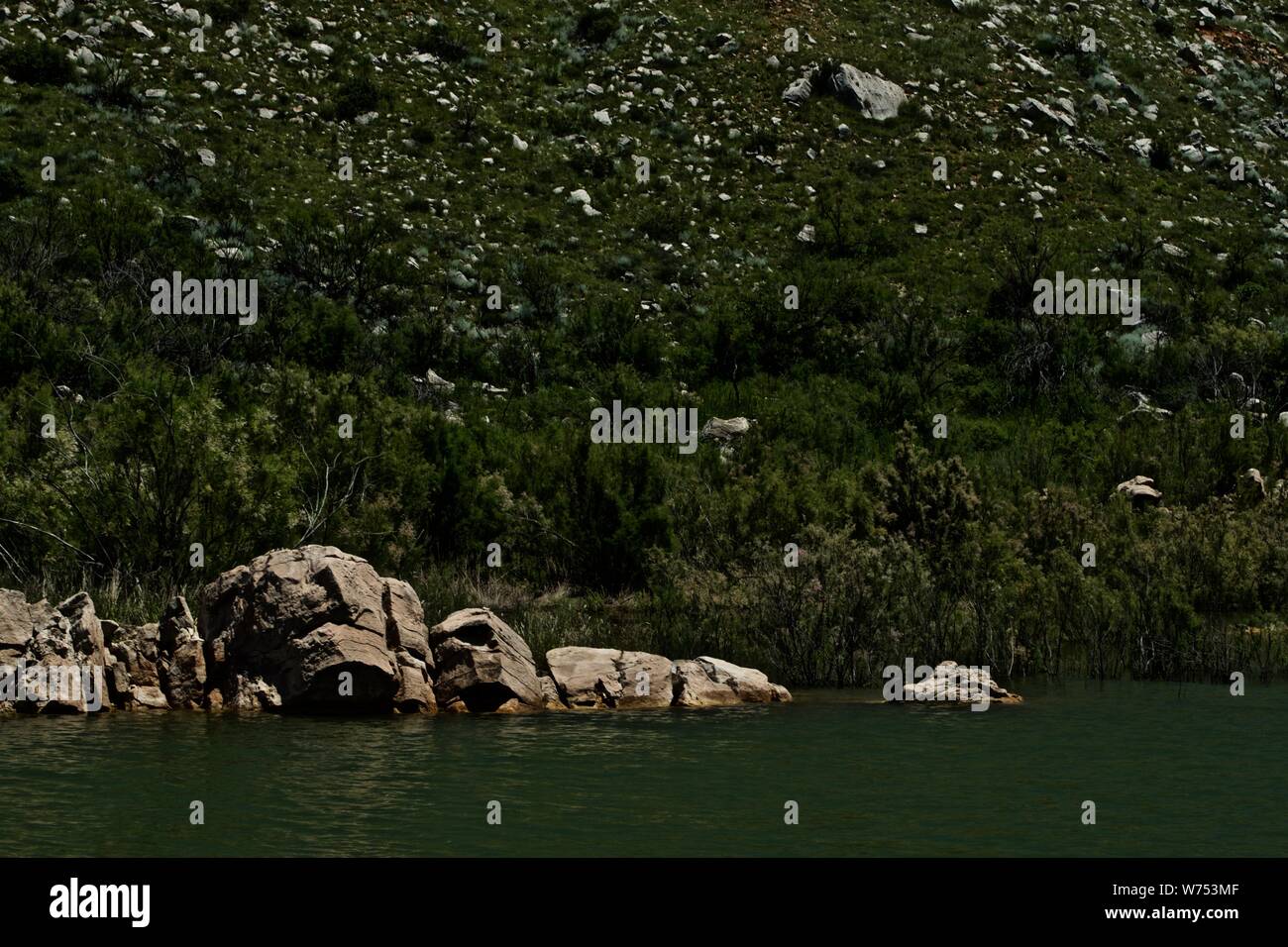 Shore Line around Lake Meredith National Recreation Area near Fritch ...
