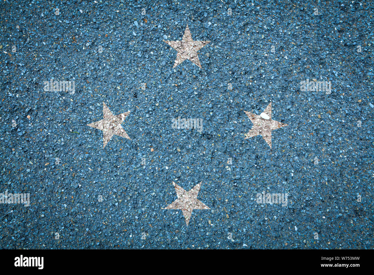 National flag of Micronesia on a stone background.The concept of ...