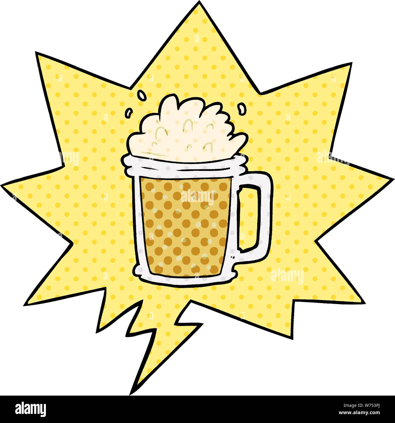 cartoon pint of ale with speech bubble in comic book style Stock Vector ...