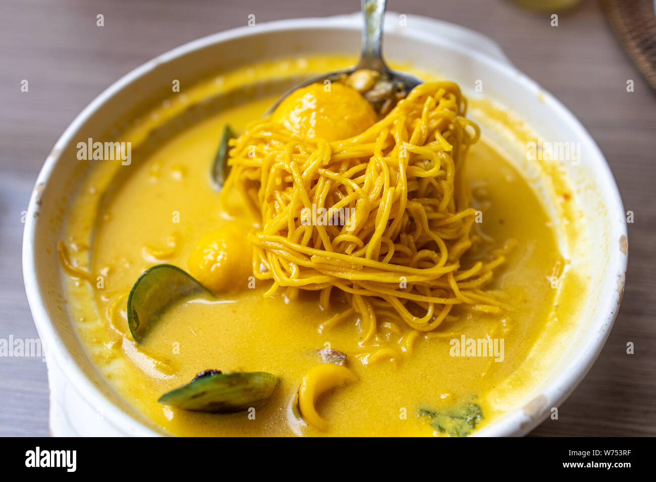 Laksa is a spicy noodle soup popular in Peranakan cuisine of Southeast ...