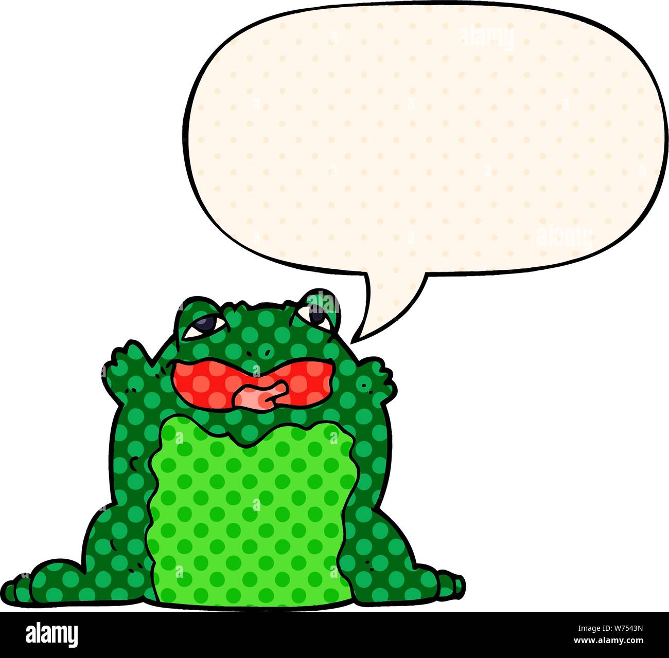 cartoon toad with speech bubble in comic book style Stock Vector Image ...