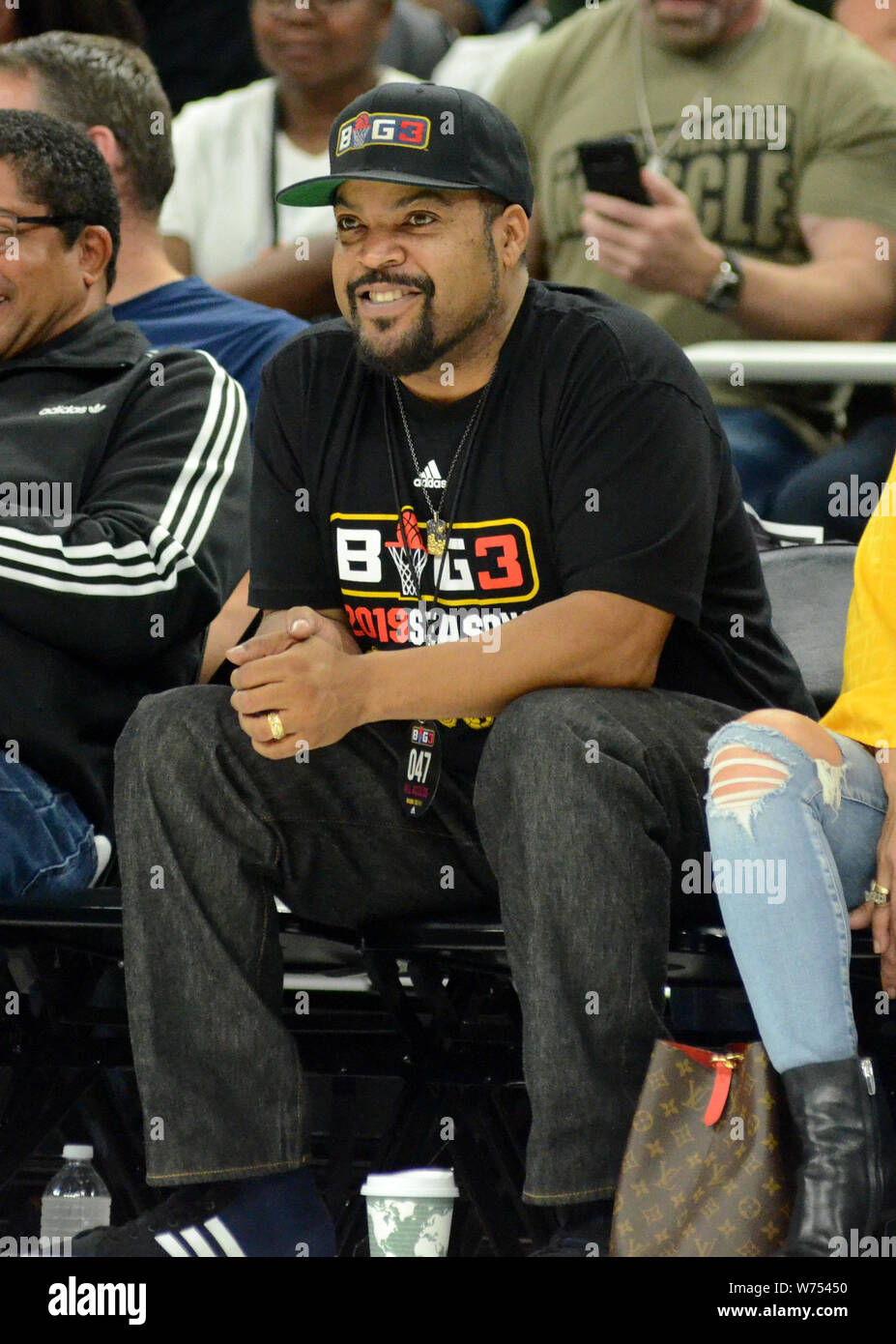 August 4, 2019: Rapper and league owner Ice Cube is seen during the ...