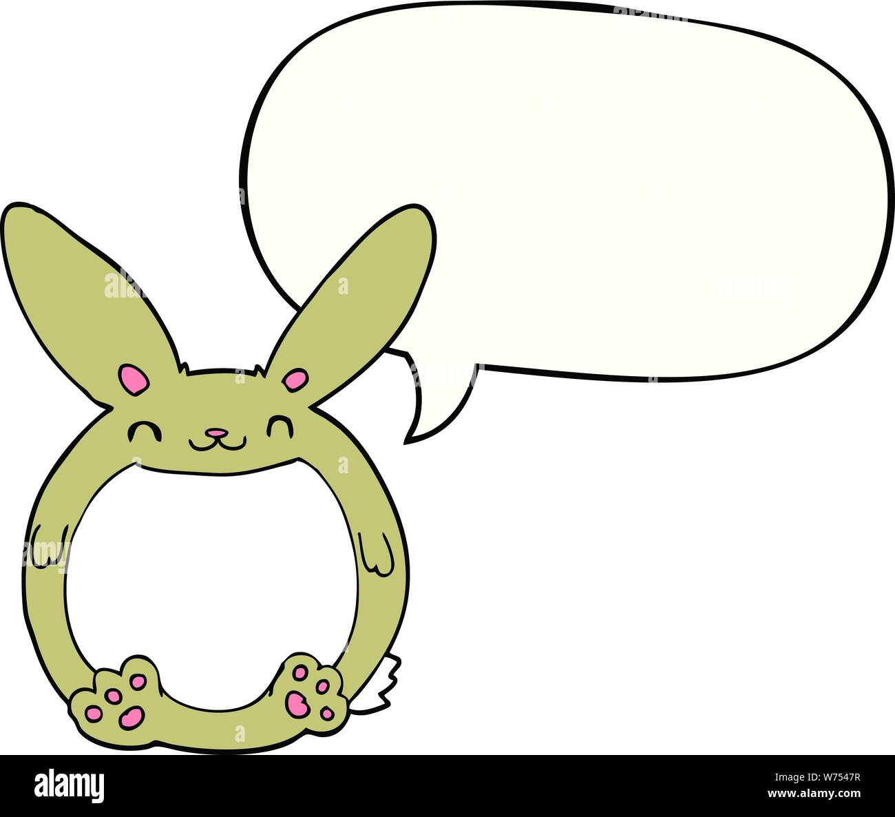 cartoon rabbit with speech bubble Stock Vector Image & Art - Alamy