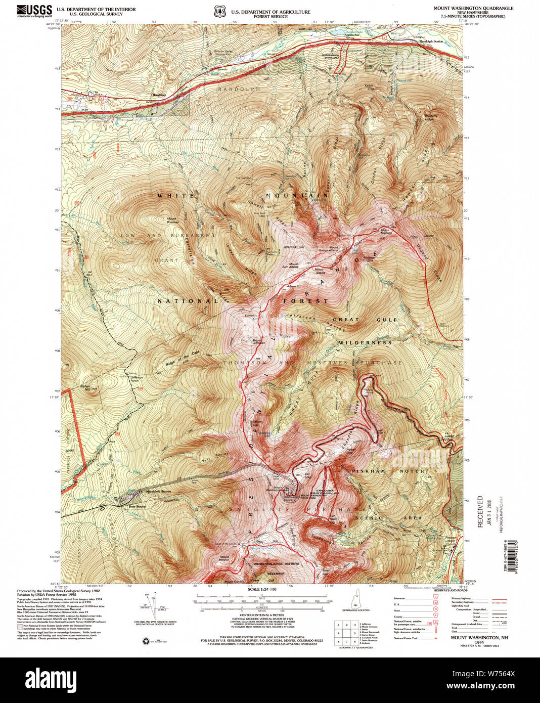 New hampshire mount washington map hi-res stock photography and images ...