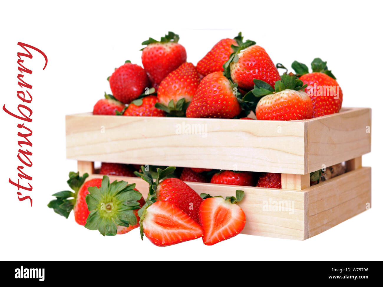 strawberry in crate isolated on white Stock Photo - Alamy