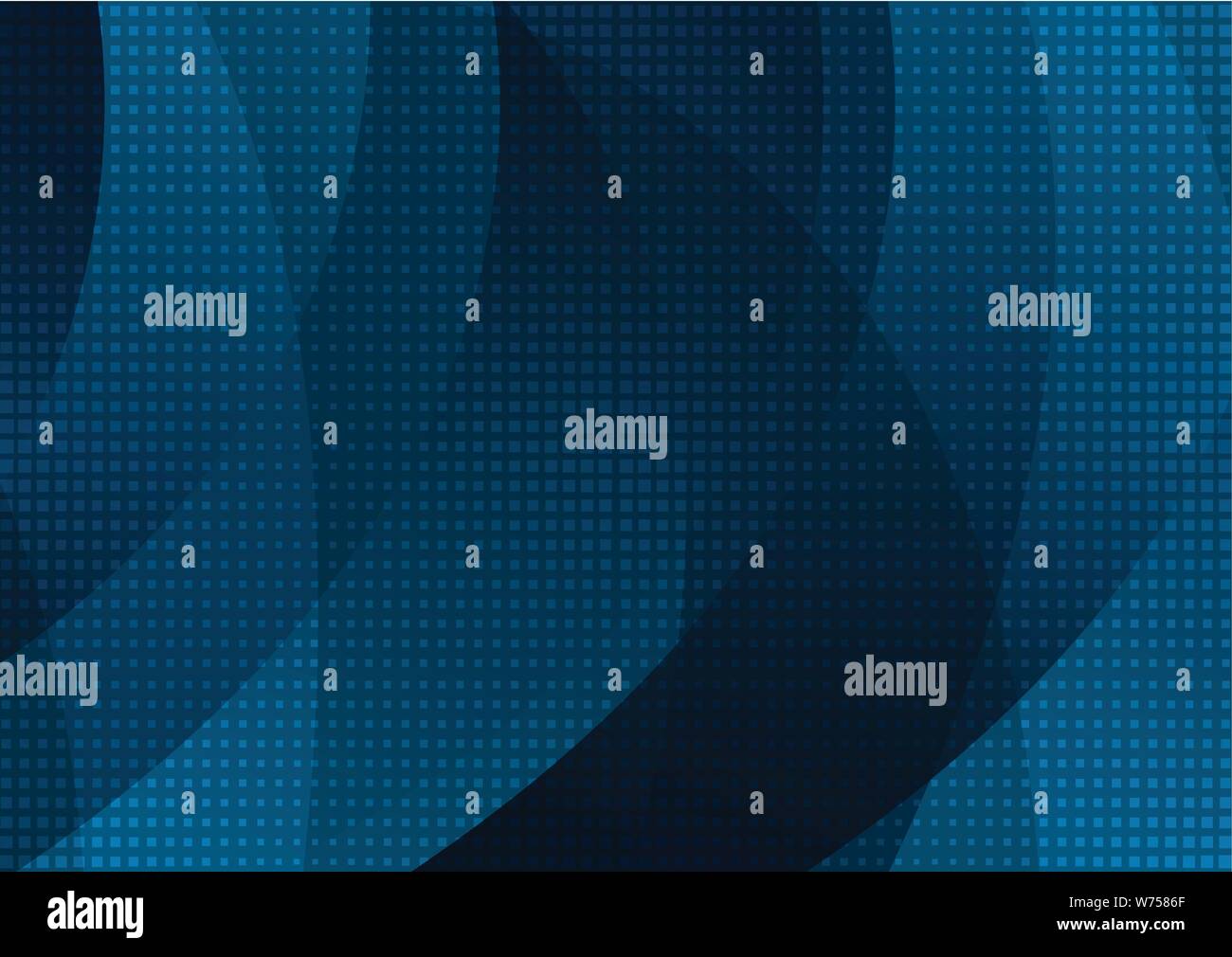 Dark blue abstract wavy background with squares texture. Vector design ...