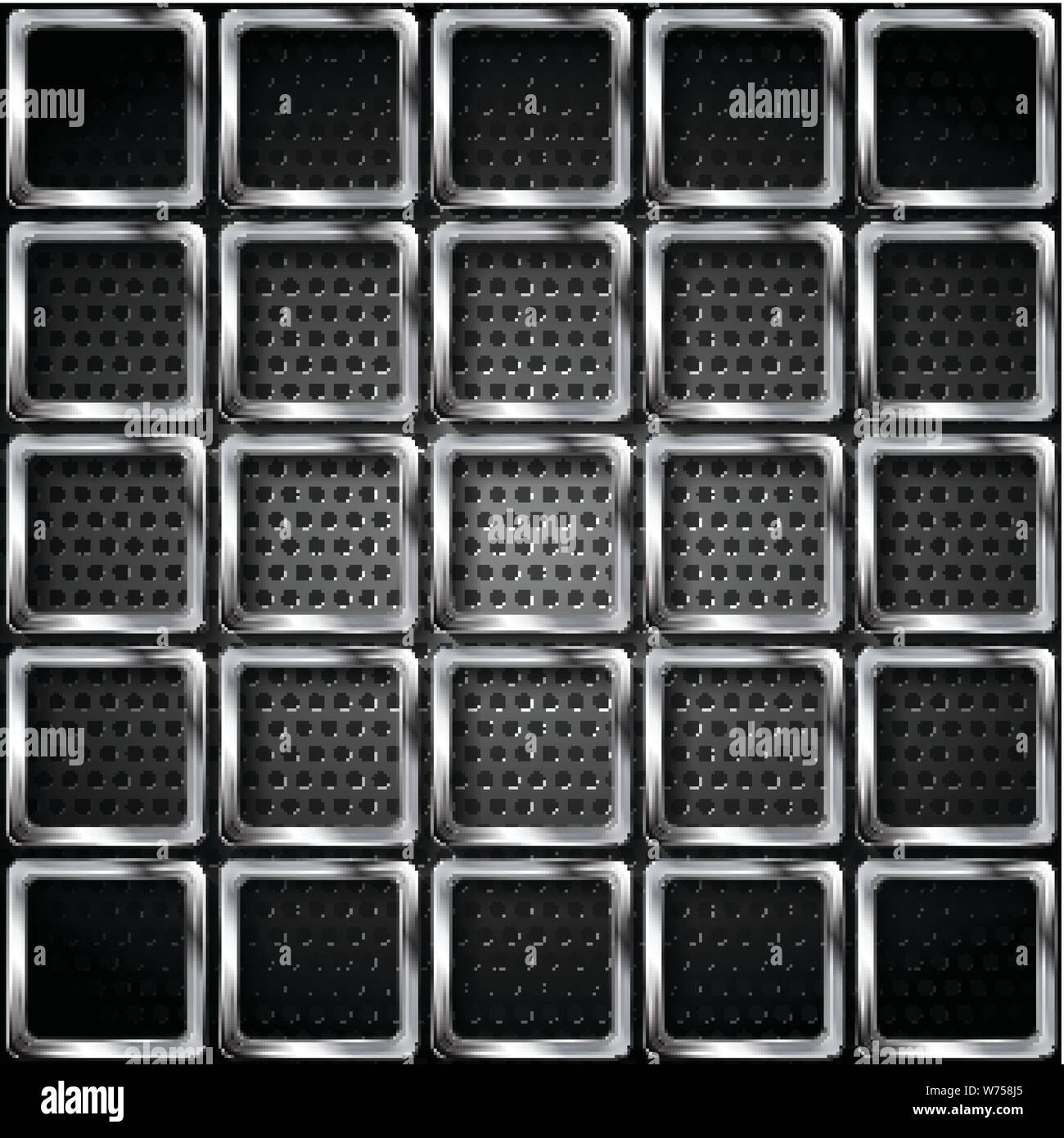 Metallic Squares On Perforated Texture Abstract Tech Vector Background Stock Vector Image And Art