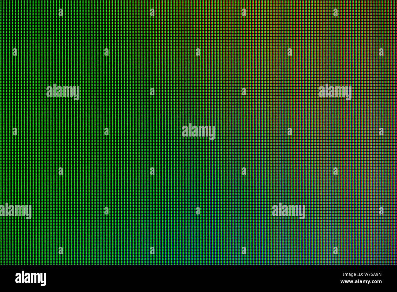 LED lights from LED computer monitor screen display panel for graphic ...