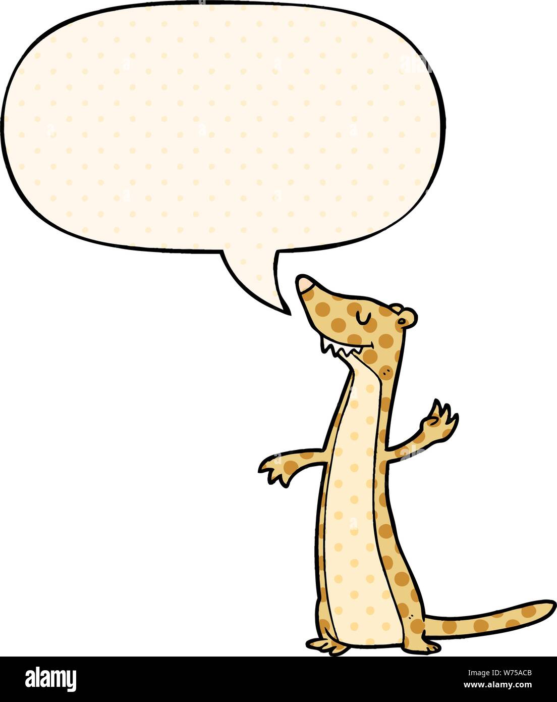 cartoon weasel with speech bubble in comic book style Stock Vector ...