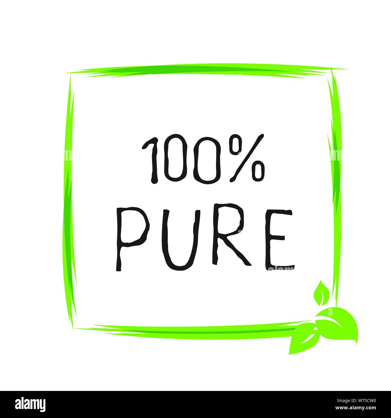 100 Pure label and high quality product badges. Bio healthy Eco food ...