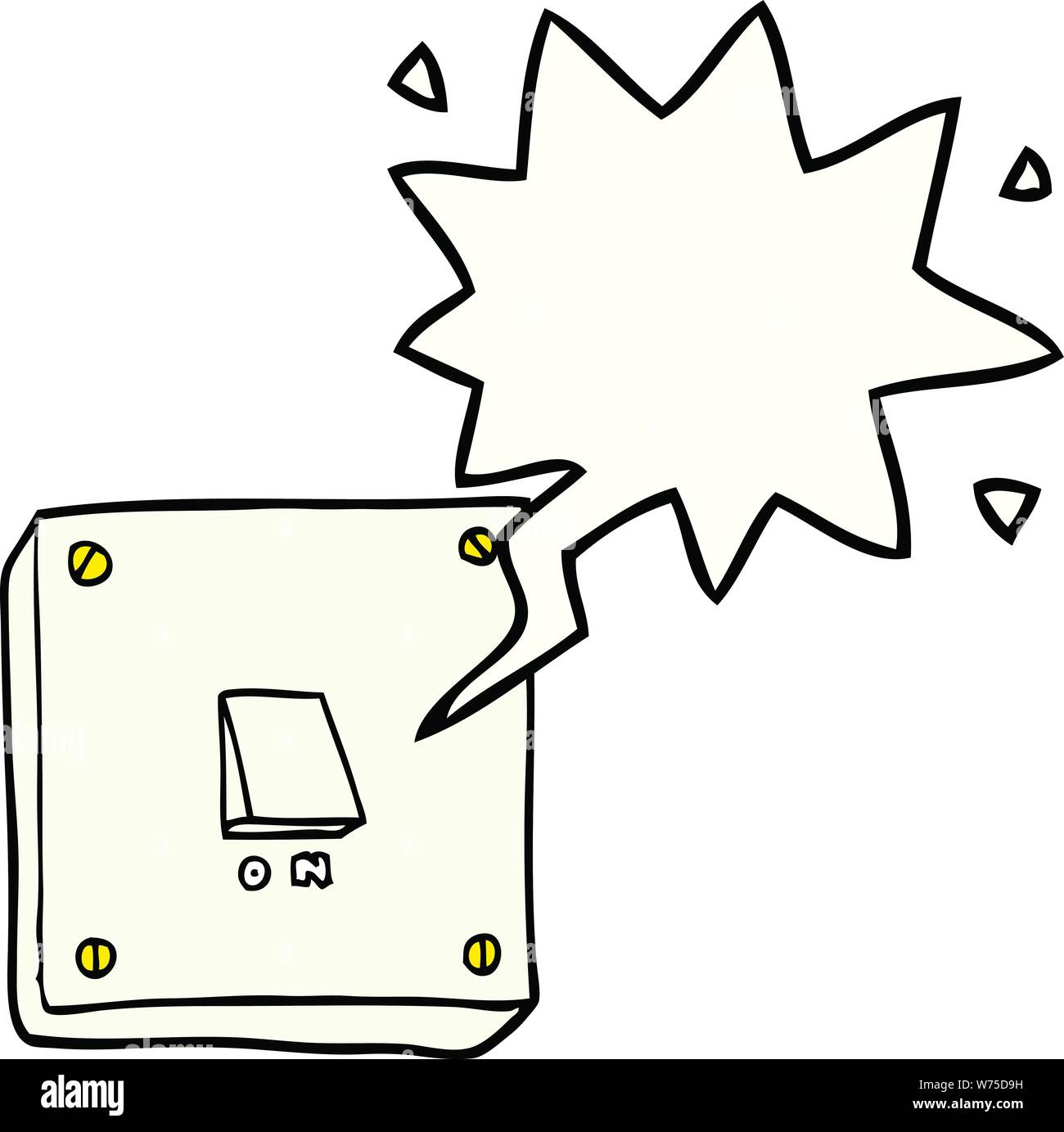 Freehand retro cartoon light switch Stock Vector Images - Alamy