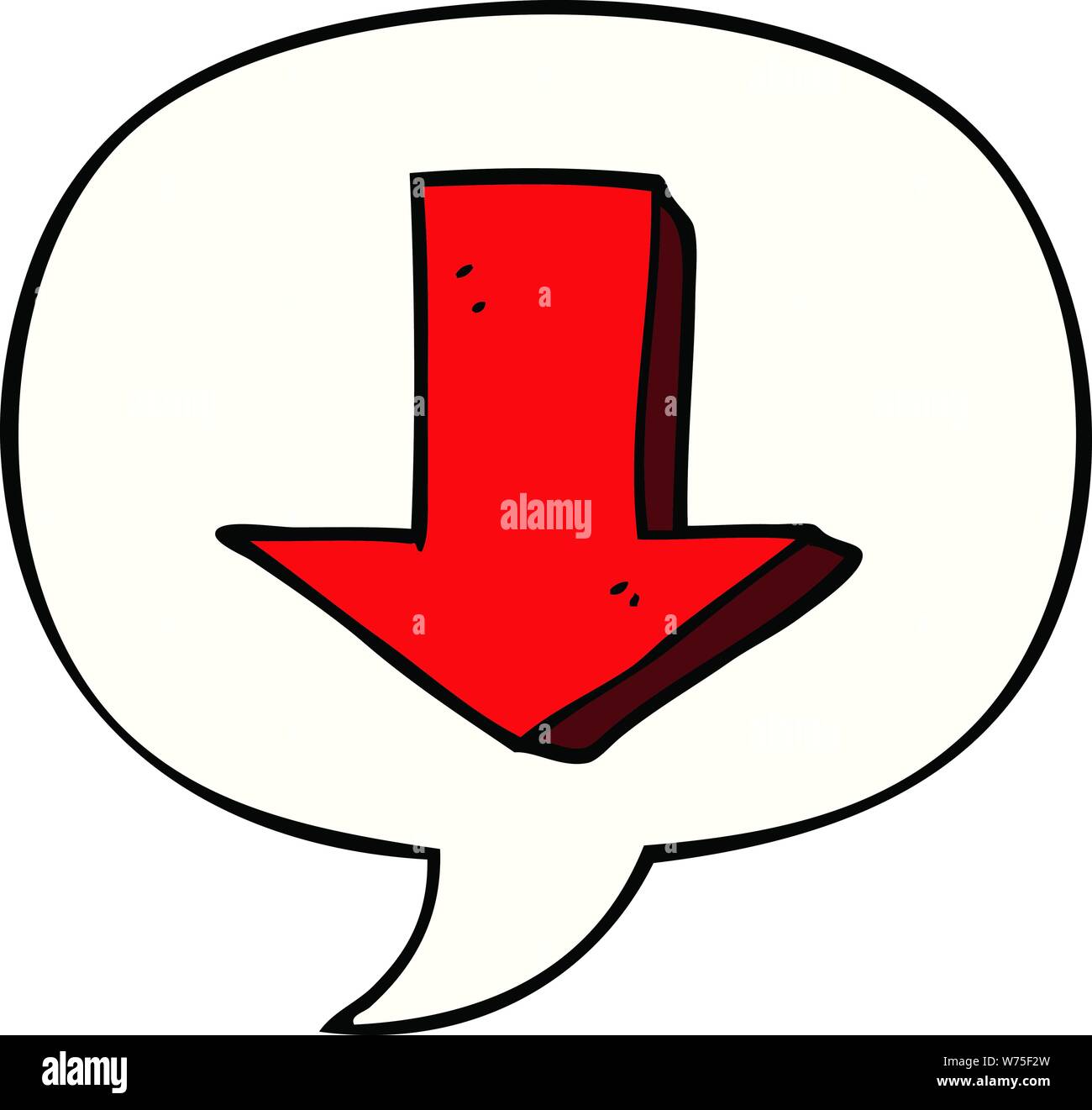 cartoon pointing arrow with speech bubble Stock Vector Image & Art - Alamy