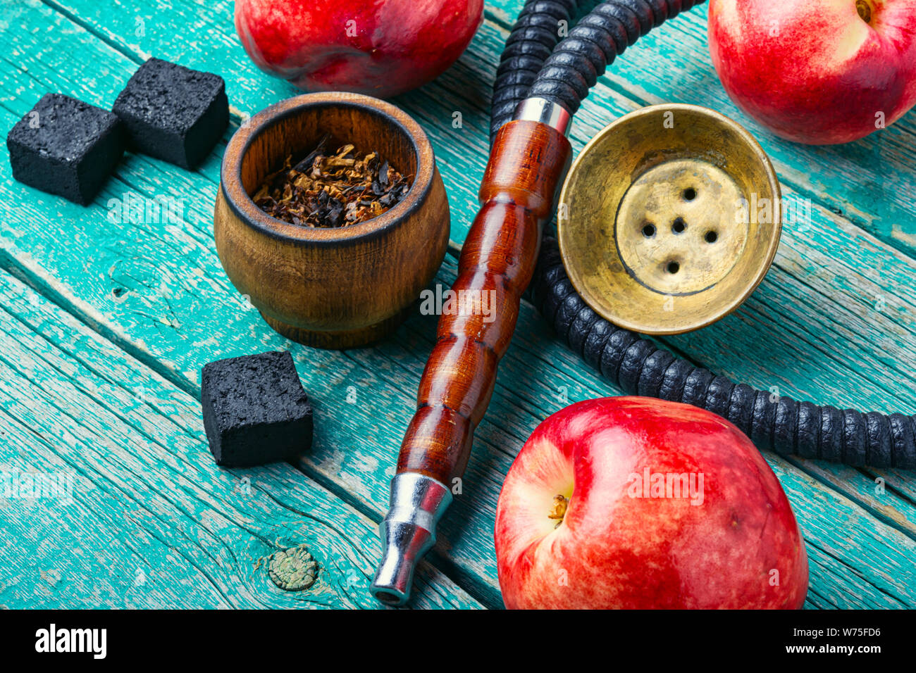 Tobacco shisha with nectarine flavor.Hookah with peach.Fruit hookah ...