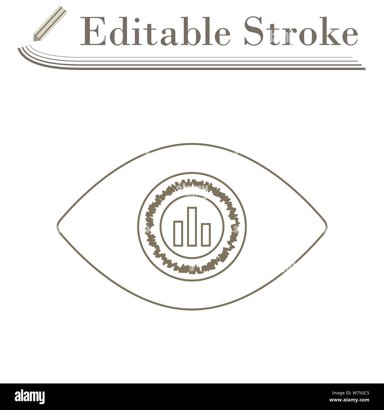 Eye With Market Chart Inside Pupil Icon. Editable Stroke Simple Design ...