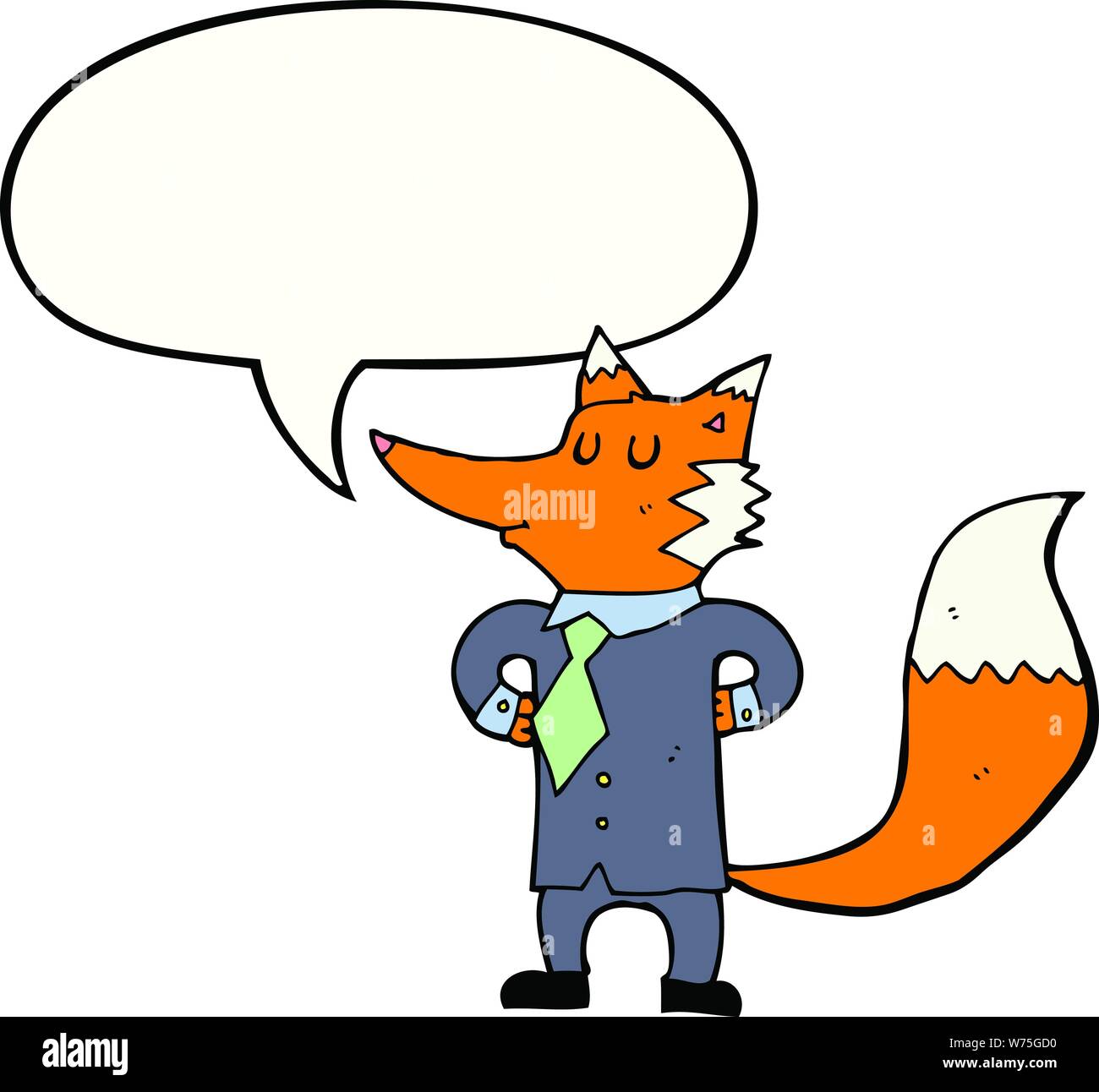 cartoon fox businessman with speech bubble Stock Vector Image & Art - Alamy