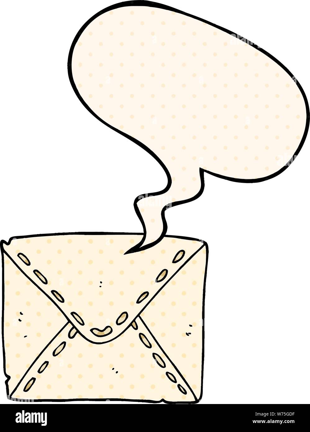 cartoon letter with speech bubble in comic book style Stock Vector ...