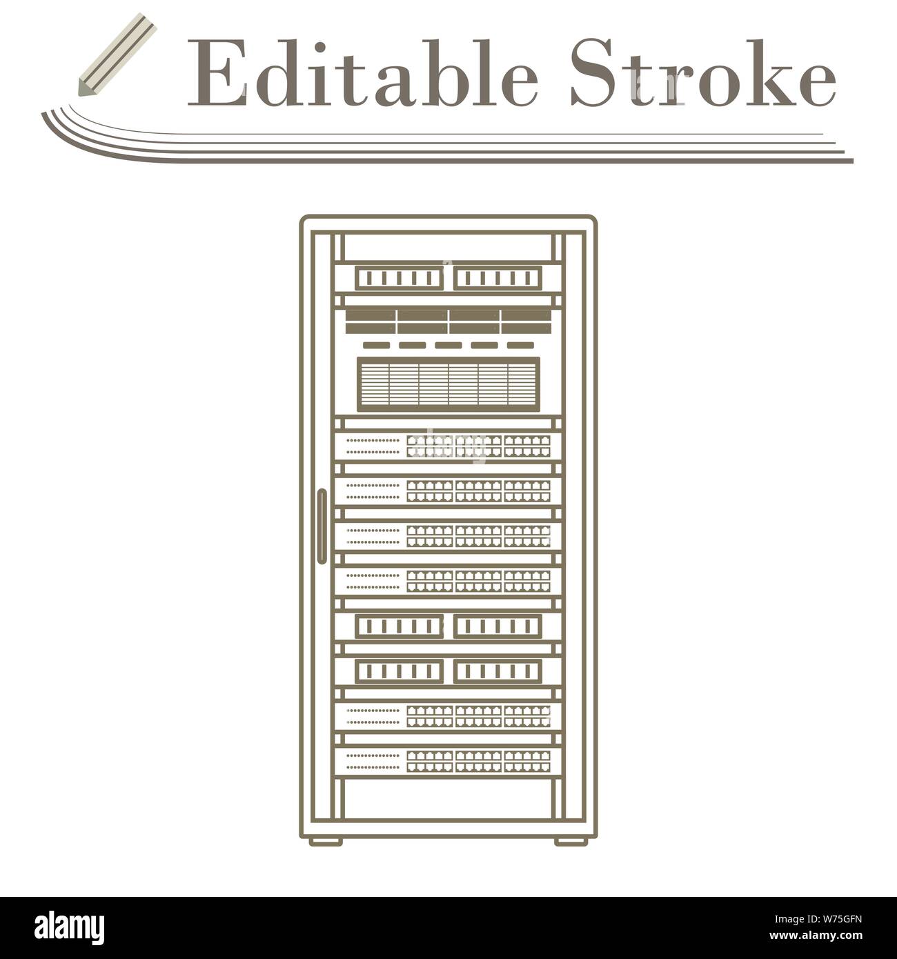 Server Rack Icon. Editable Stroke Simple Design. Vector Illustration ...