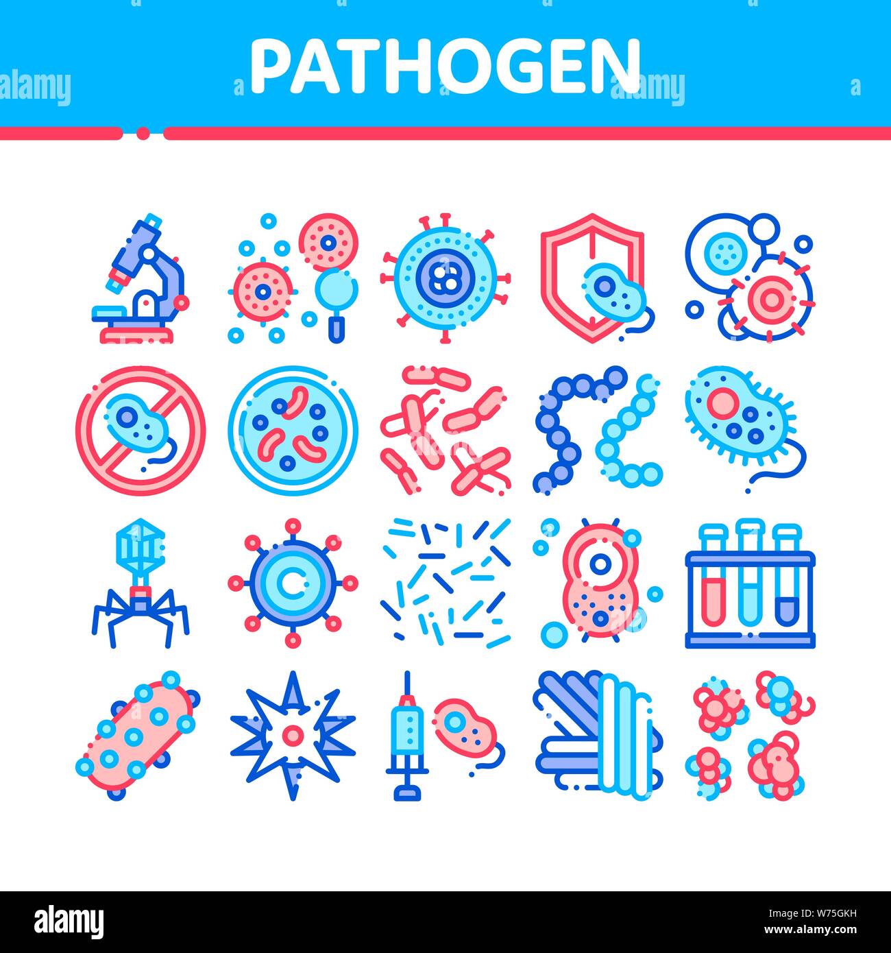 Color Pathogen Elements Vector Sign Icons Set Stock Vector Image & Art ...