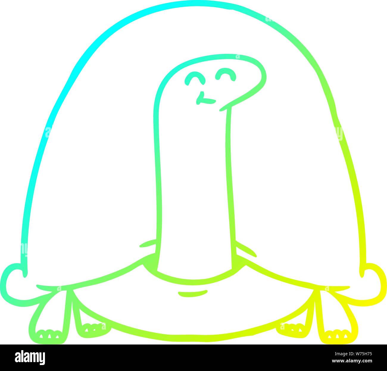 cold gradient line drawing of a cartoon tortoise Stock Vector Image ...