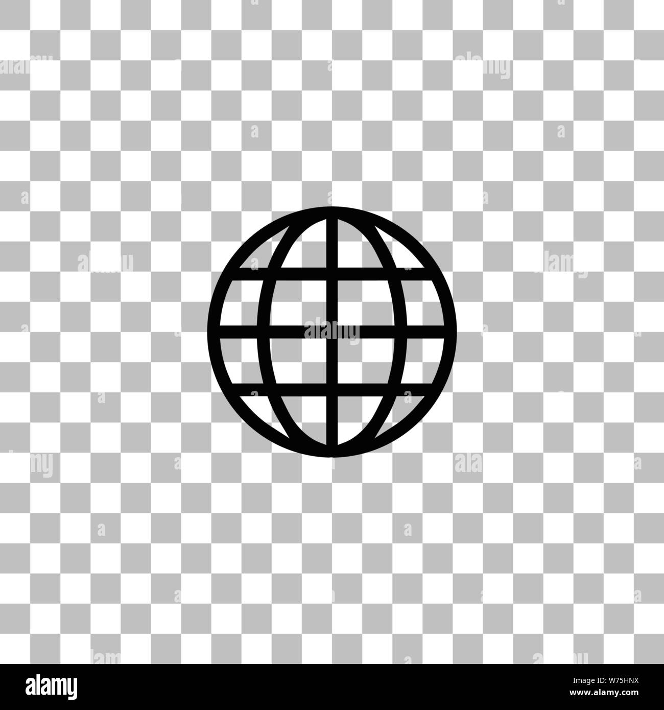 Earth. Black flat icon on a transparent background. Pictogram for your ...