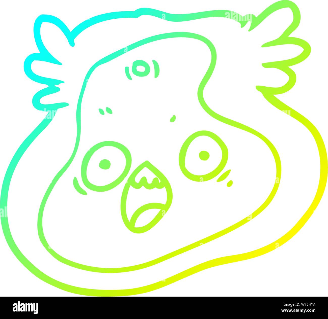 cold gradient line drawing of a cartoon germ Stock Vector Image & Art ...