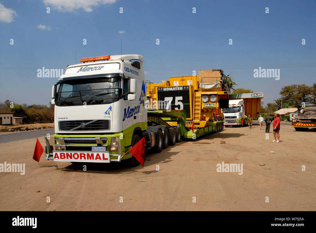 a South African truck convoy crosses Zambia bound for Congo, carrying ...