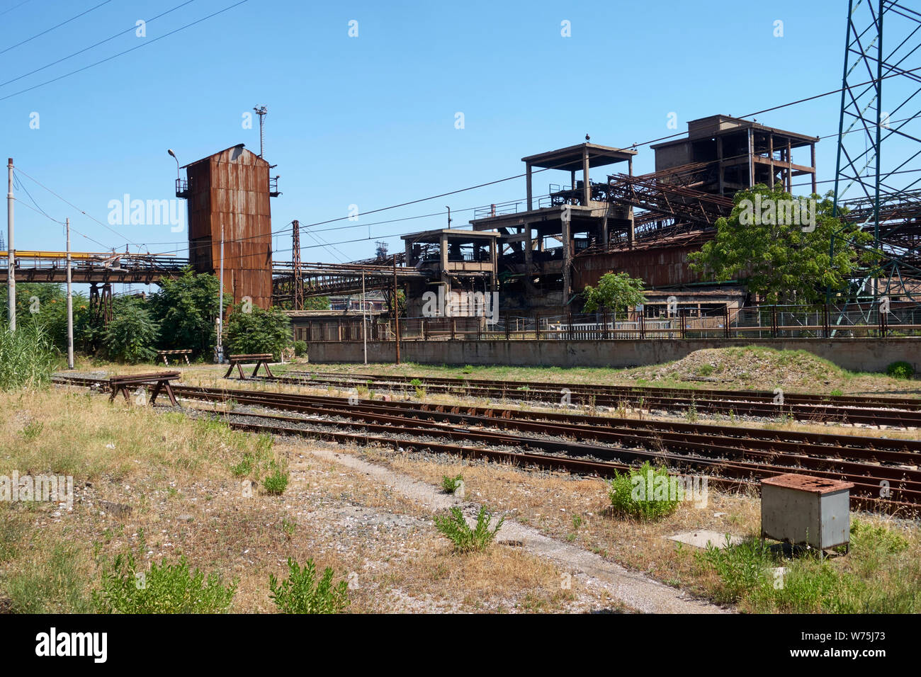 Piombino, LI, Italy, view of the old industrial centre and old ...