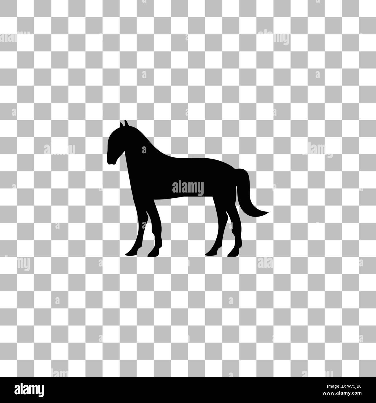 Horse. Black flat icon on a transparent background. Pictogram for your ...