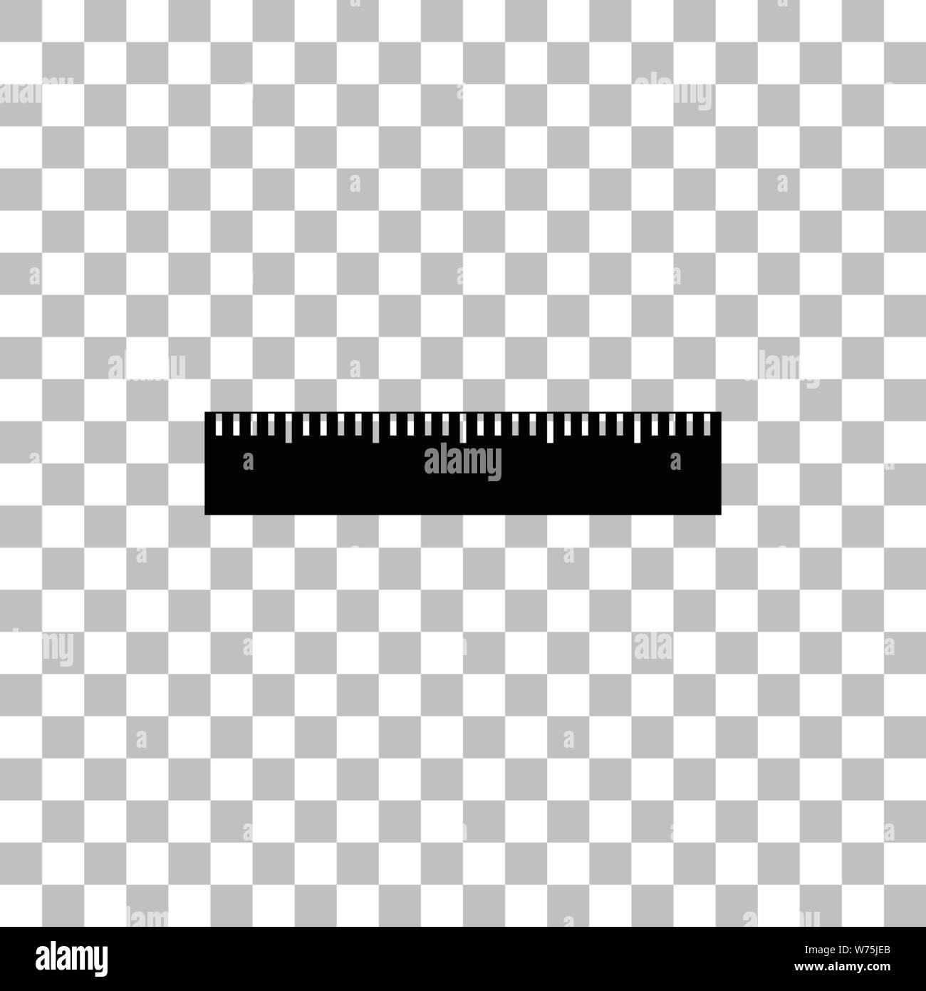Ruler. Black flat icon on a transparent background. Pictogram for your ...
