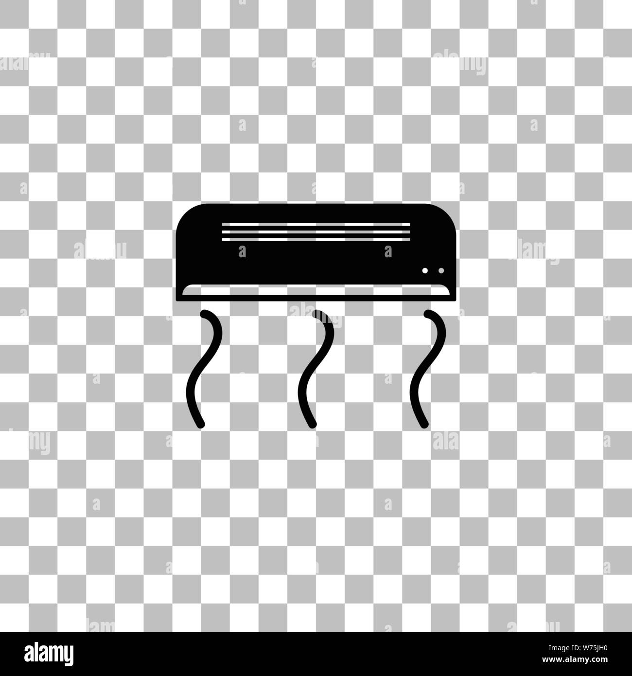 Air conditioning. Black flat icon on a transparent background ...