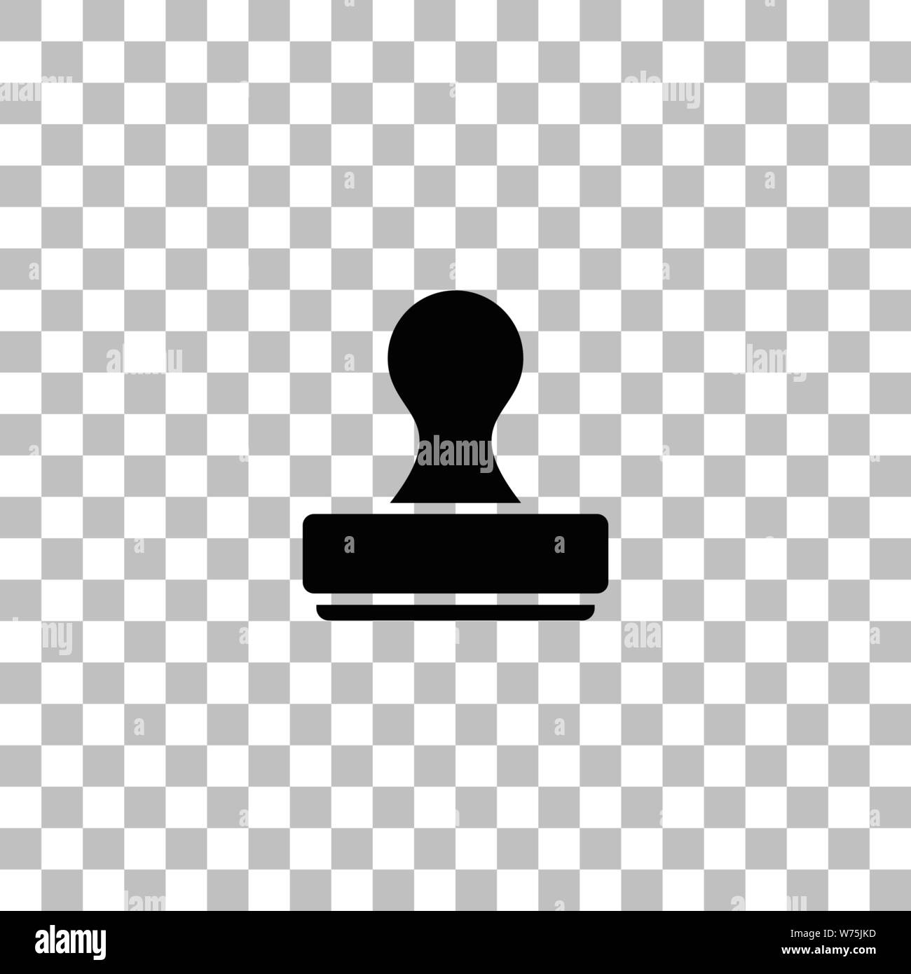Stamp. Black flat icon on a transparent background. Pictogram for your ...