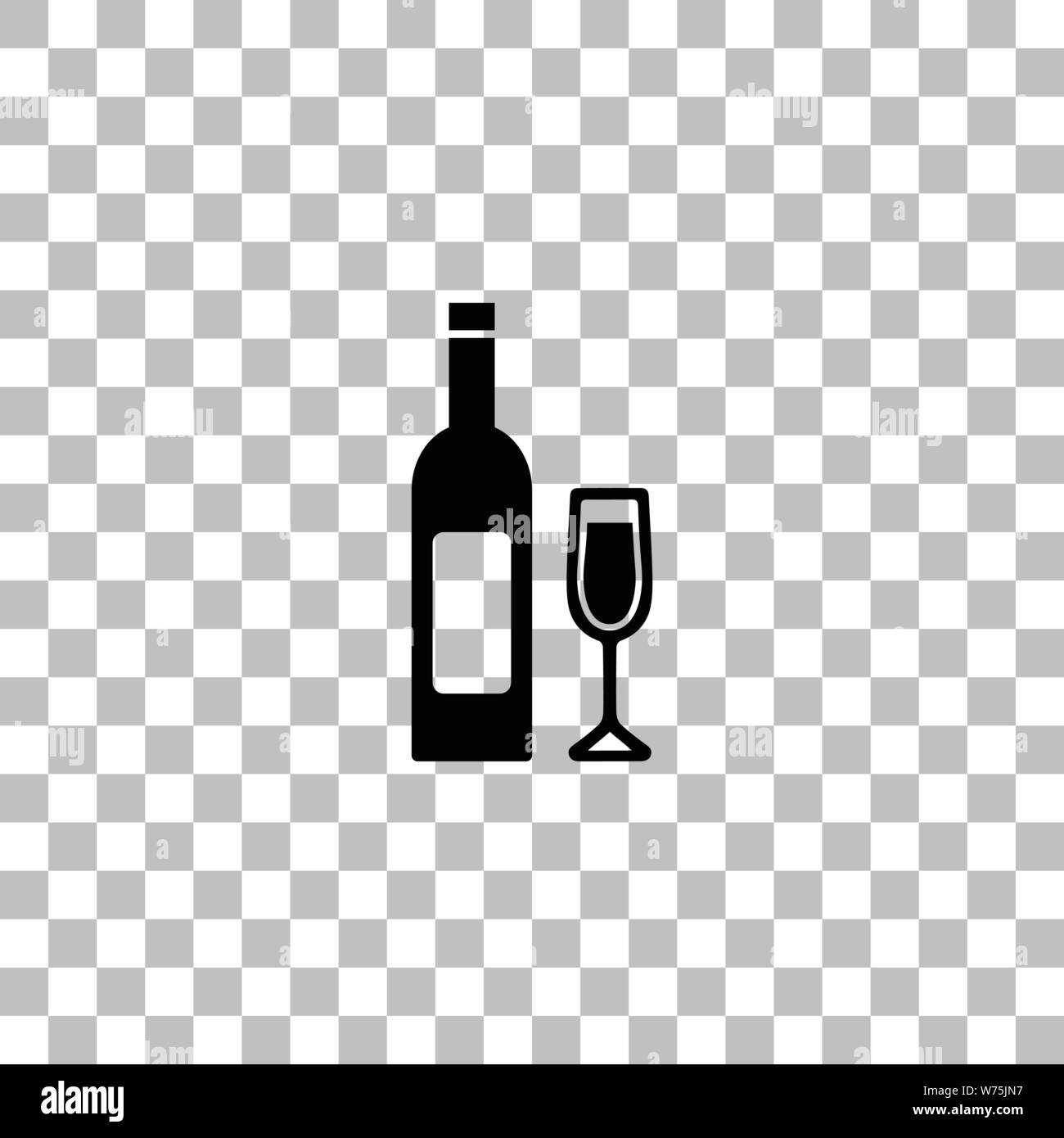 Wine. Black flat icon on a transparent background. Pictogram for your ...